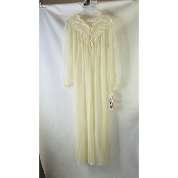 Vintage | Intimates & Sleepwear | Nos Vtg 7s Sheer Frilly Lace Peignoir ...